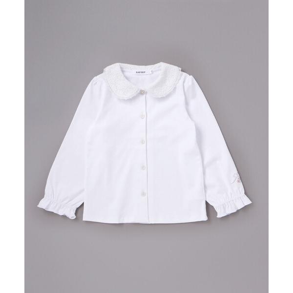 ZOZO問い合わせ番号:101725147ショップ:BEBE ONLINE STORE，ベベ オンラインストアブランド:SLAP SLIP，スラップスリップ商品名:レース襟キラキラお花ボタンキャンディスリーブブラウス(110~130cm)カ...