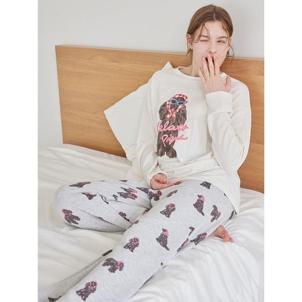 ZOZO問い合わせ番号:101725795ショップ:gelato pique，ジェラート　ピケブランド:gelato pique，ジェラートピケ商品名:スカーフDOG柄ロングパンツカテゴリ:ルームウェア>ルームウェア/パジャマブランド...