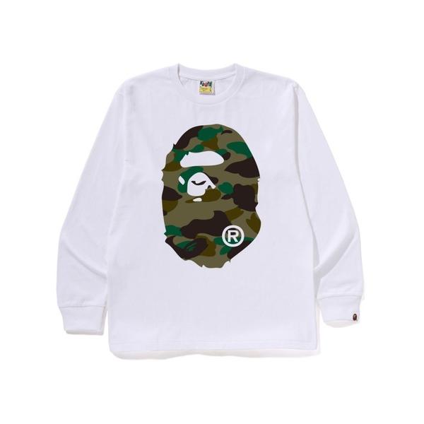 ZOZO問い合わせ番号:101726141ショップ:A BATHING APE，ア ベイシング エイプブランド:A BATHING APE，アベイシングエイプ商品名:1ST CAMO BIG APE HEAD LS TEEカテゴリ:トップス...