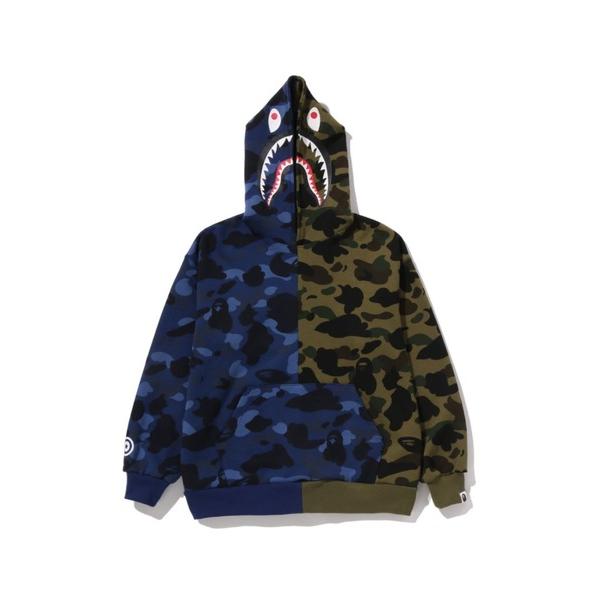 ZOZO問い合わせ番号:101726272ショップ:A BATHING APE，ア ベイシング エイプブランド:A BATHING APE，アベイシングエイプ商品名:SPLIT CAMO SHARK RELAXED FIT PULLOVER...
