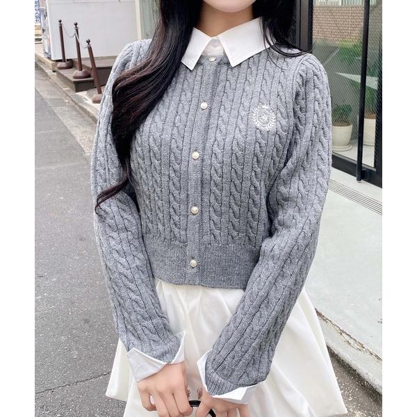 『タイムセール実施中』ZOZO問い合わせ番号:101726484ショップ:INGNI，イングブランド:INGNI，イング商品名:シャツレイヤード風ケーブルニット／Aカテゴリ:トップス>ニット/セーターブランド品番:1261-90001...