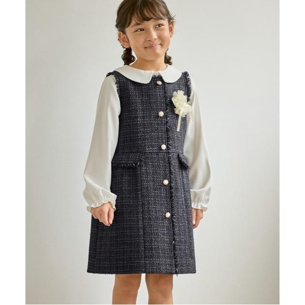 『タイムセール実施中』ZOZO問い合わせ番号:101727046ショップ:ROPE' PICNIC，ロぺピクニックブランド:ROPE' PICNIC，ロペピクニック商品名:【KIDS/キッズ】パールボタンツイードジャンパースカート/セレモニ...