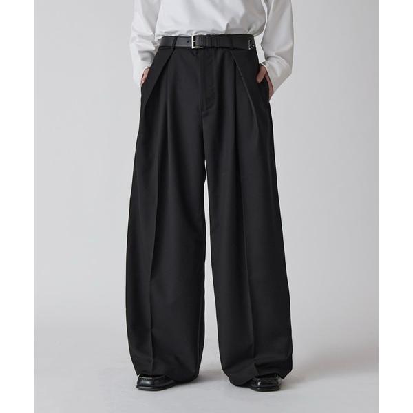 ZOZO問い合わせ番号:101727269ショップ:Lui's，ルイスブランド:Lui's，ルイス商品名:【Neucon】CROSS TUCK CENTER PRESS WIDE SLACKS  / クロスタックセンタープレスワイドスラック...