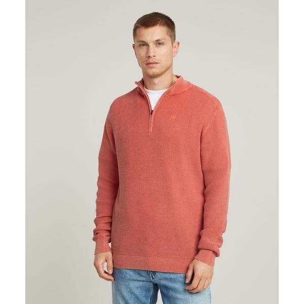 『セール実施中』ZOZO問い合わせ番号:101727816ショップ:G-STAR RAW，ジースター・ロゥブランド:G-STAR，ジースター商品名:Serrated Knitted Skipper/ワンポイントハーフジップコットンニットセー...