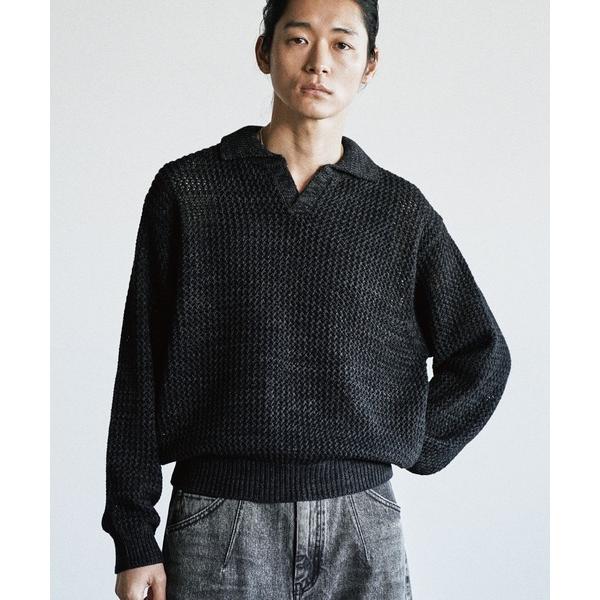 ZOZO問い合わせ番号:101728765ショップ:MONO-MART，モノマートブランド:WYM LIDNM，ウィム バイ リドム商品名:LOW GAUGE MESH KNIT POLOカテゴリ:トップス>ニット/セーターブランド品...