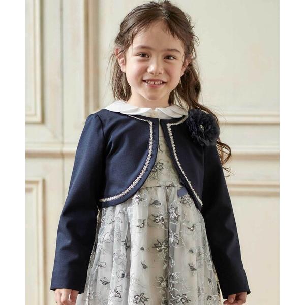 ZOZO問い合わせ番号:101760710ショップ:BEBE ONLINE STORE，ベベ オンラインストアブランド:Tartine et Chocolat，タルティーヌエショコラ商品名:ストレッチポンチレース付きジャケット(110~13...