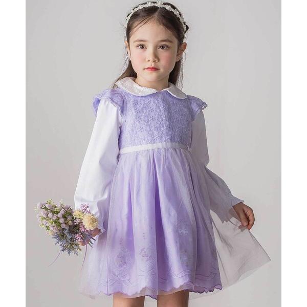 ZOZO問い合わせ番号:101760720ショップ:BEBE ONLINE STORE，ベベ オンラインストアブランド:SLAP SLIP，スラップスリップ商品名:花レースフェミニンモチーフ刺しゅう裾スカラップジャンパースカート(110~1...