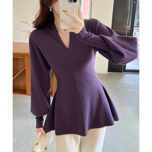 『タイムセール実施中』ZOZO問い合わせ番号:101761452ショップ:ABITOKYO，アビトーキョーブランド:Diosfront，ディオスフロント，ABITOKYO，アビトーキョー商品名:Vネックペプラムニットプルオーバーカテゴリ:ト...