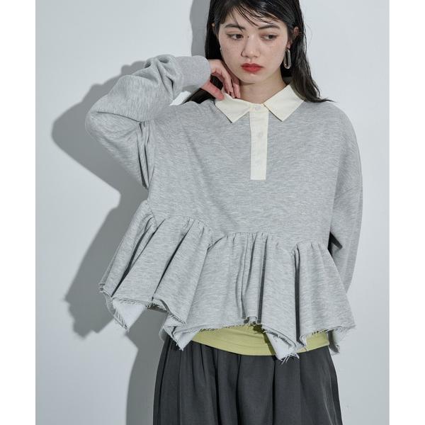 ZOZO問い合わせ番号:101762228ショップ:Auntie Rosa，アンティローザブランド:THE YOn，ザヨン商品名:イレギュラーヘムペプラムラガーポロトップスカテゴリ:トップス>スウェットブランド品番:TY0000040...