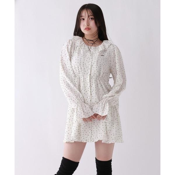 ZOZO問い合わせ番号:101762273ショップ:repipi armario，レピピアルマリオブランド:repipi armario，レピピ アルマリオ，10C REPIPI，ジューシーレピピ商品名:フリル襟DOTワンピースカテゴリ:ワ...