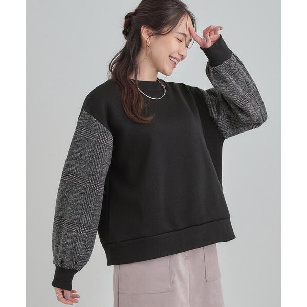 『タイムセール実施中』ZOZO問い合わせ番号:101763552ショップ:SHOO・LA・RUE，シューラルーブランド:SHOO・LA・RUE，シューラルー商品名:【S-L/あったか】お袖チェック裏起毛トップスカテゴリ:トップス>スウ...