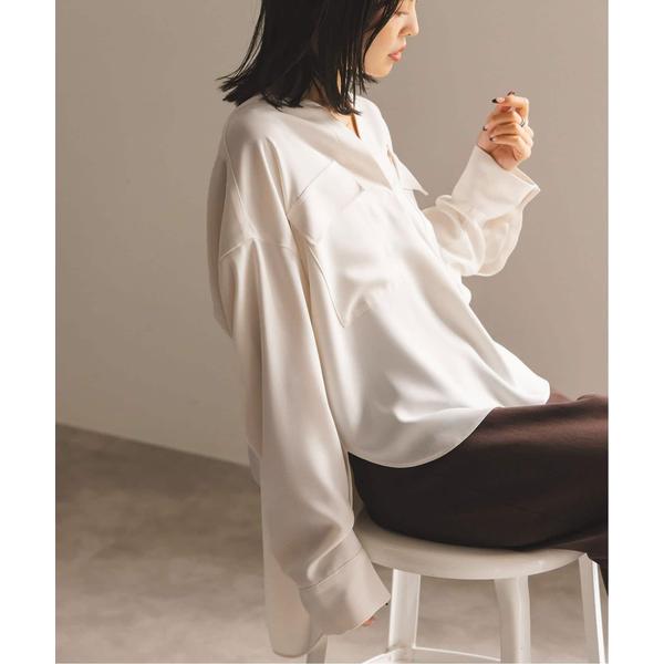 ZOZO問い合わせ番号:101763769ショップ:Spick &amp; Span，スピック アンド スパンブランド:NOBLE，ノーブル商品名:《追加・WEB限定カラー》ワークディテールドレープシャツカテゴリ:トップス>シャツ/ブ...