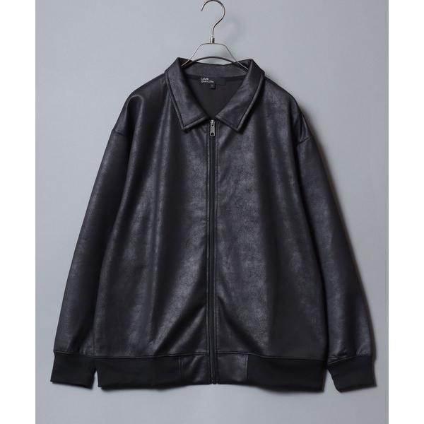 『タイムセール実施中』ZOZO問い合わせ番号:101763934ショップ:ANPAS，アンパスブランド:ANPAS，アンパス商品名:Faux Leather-Style Collared Light Jacket/PUレザー風襟付きブルゾン...