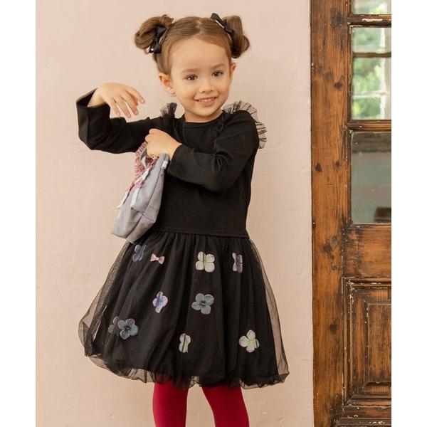 ZOZO問い合わせ番号:101764009ショップ:panpantutu，パンパンチュチュブランド:panpantutu，パンパンチュチュ商品名:お花とリボンのバルーンワンピ(長袖)(110-130cm)カテゴリ:ワンピース/ドレス>...