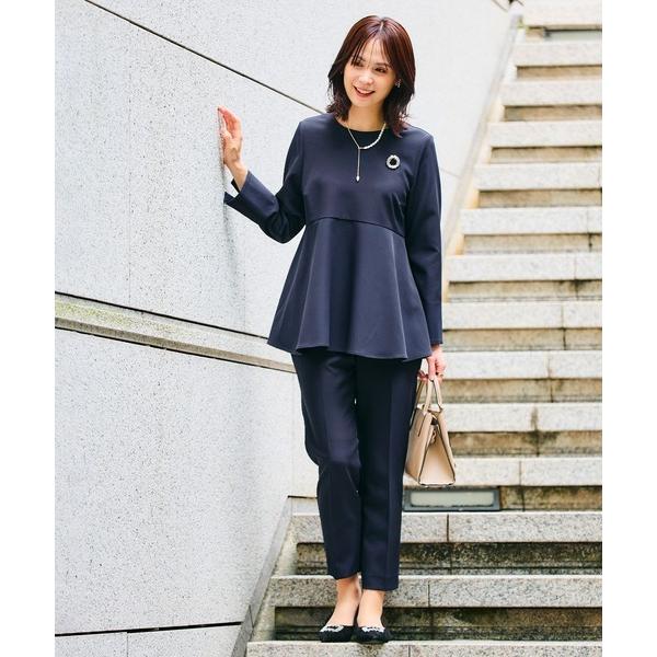 ZOZO問い合わせ番号:101764157ショップ:cross marche，クロスマルシェブランド:CROSS FUNCTION，クロスファンクション商品名:《洗える・シワになりにくい》2点セット 正解 ペプラムブラウス＆テーパードパンツ...