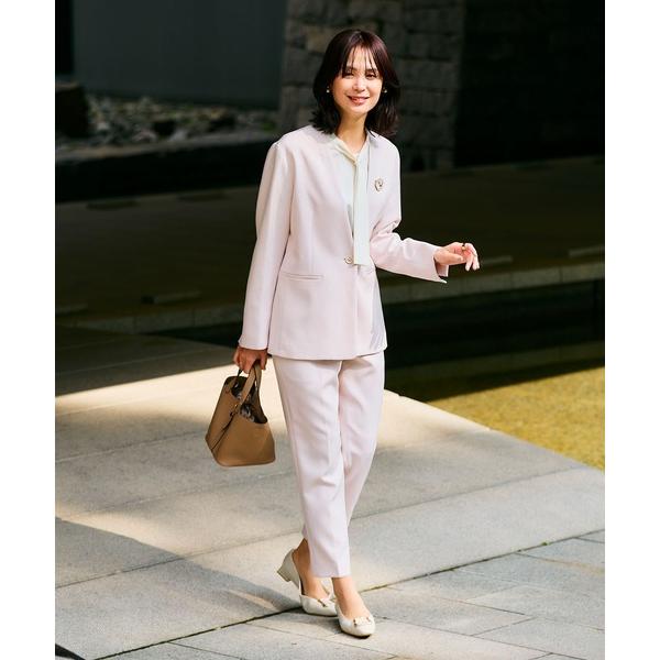 ZOZO問い合わせ番号:101764159ショップ:cross marche，クロスマルシェブランド:CROSS FUNCTION，クロスファンクション商品名:《洗える・シワになりにくい》2点セット 正解 ノーカラージャケット＆テーパードパ...