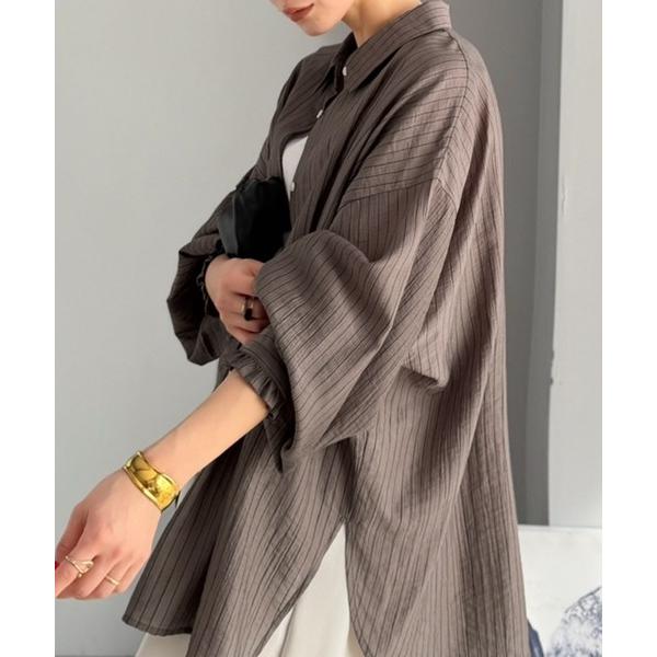 『タイムセール実施中』ZOZO問い合わせ番号:101764321ショップ:Classical Elf，クラシカルエルフブランド:classicalelf，クラシカルエルフ商品名:羽織るだけでサマになる。タックシアー長袖ストライプシャツカテゴ...