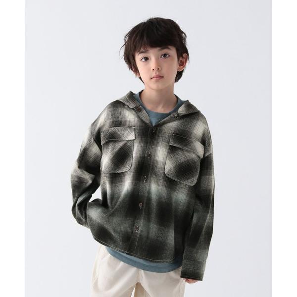 ZOZO問い合わせ番号:101764525ショップ:BAYFLOW，ベイフローブランド:BAYFLOW，ベイフロー商品名:[大人顔負け♪フェードカラー]オンブレチェックシャツパーカー(KIDS)カテゴリ:トップス>シャツ/ブラウスブラ...