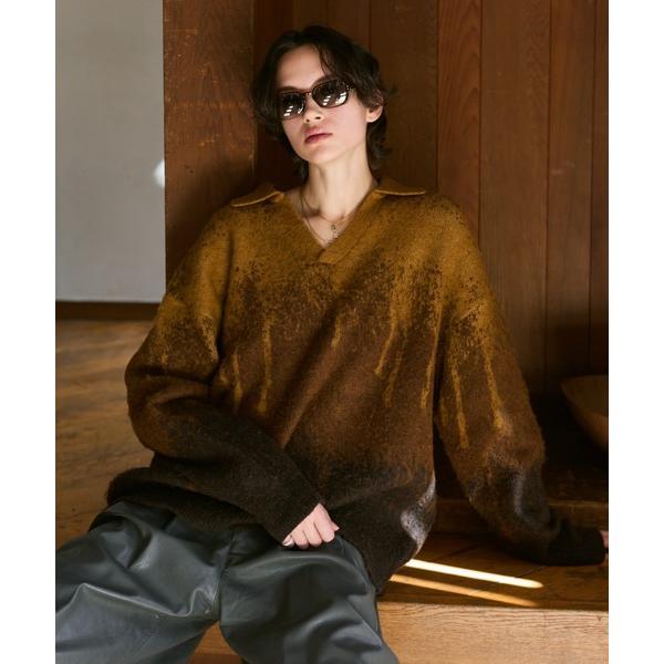 ZOZO問い合わせ番号:101797350ショップ:soerte，ソエルテブランド:soerte，ソエルテ商品名:Irregularity Gradation Skipper Knit/イレギュラーグラデーションスキッパーニットカテゴリ:ト...