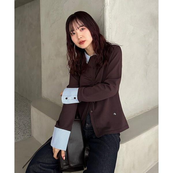 『タイムセール実施中』ZOZO問い合わせ番号:101797410ショップ:mystic，ミスティックブランド:mystic，ミスティック商品名:【＠___s_m17企画】ストライプ付け襟配色ニットカテゴリ:トップス>Tシャツ/カットソ...