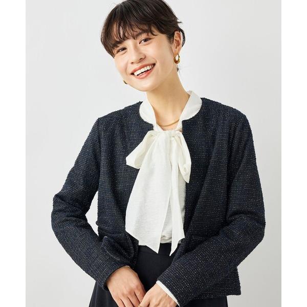 ZOZO問い合わせ番号:101797459ショップ:NOLLEY'S，ノーリーズブランド:NOLLEY'S，ノーリーズ商品名:ウォッシャブルツィーディージャージジャケットカテゴリ:ジャケット/アウター>ノーカラージャケットブランド品番...