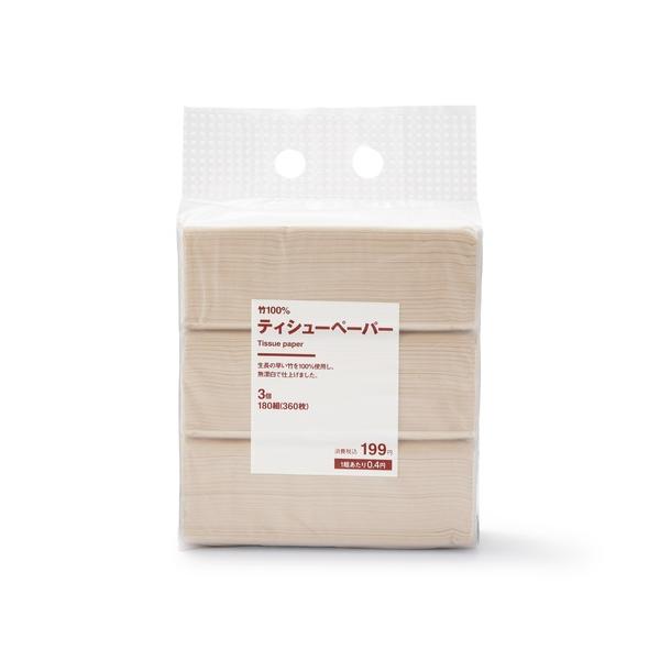 ZOZO問い合わせ番号:101797644ショップ:無印良品，ムジルシリョウヒンブランド:無印良品，ムジルシリョウヒン商品名:竹１００％ティシューペーパー　３個　１８０組（３６０枚）カテゴリ:インテリア>掃除グッズブランド品番:455...