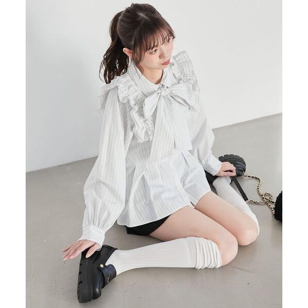 『タイムセール実施中』ZOZO問い合わせ番号:101798283ショップ:MAJESTIC LEGON，マジェスティックレゴンブランド:MAJESTIC LEGON，マジェスティックレゴン商品名:ショルダーフリルボウタイブラウスカテゴリ:ト...