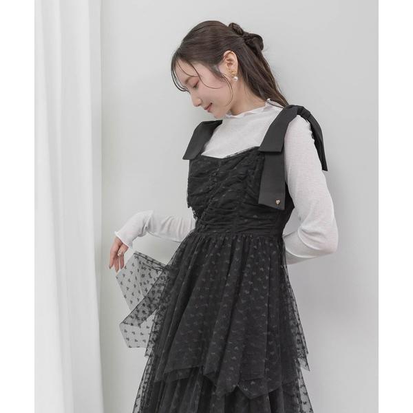 ZOZO問い合わせ番号:101798659ショップ:RANDA，ランダブランド:RANDA，ランダ商品名:【Heart Collection】ハートチュールリボンティアードワンピースカテゴリ:ワンピース/ドレス>ワンピースブランド品番...