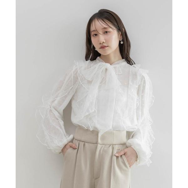 ZOZO問い合わせ番号:101798664ショップ:RANDA，ランダブランド:RANDA，ランダ商品名:【Heart Collection】ハートチュールフリルボウタイブラウスカテゴリ:トップス>シャツ/ブラウスブランド品番:BT3...