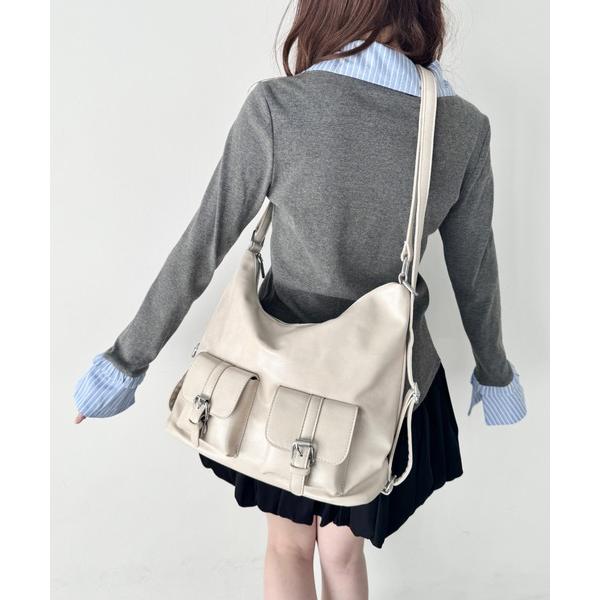 『タイムセール実施中』ZOZO問い合わせ番号:101798928ショップ:Outfitter lab，アウトフィッターラボブランド:Loueme，ルエム商品名:ダブルポケット3WAYショルダーバッグカテゴリ:バッグ>ショルダーバッグブ...