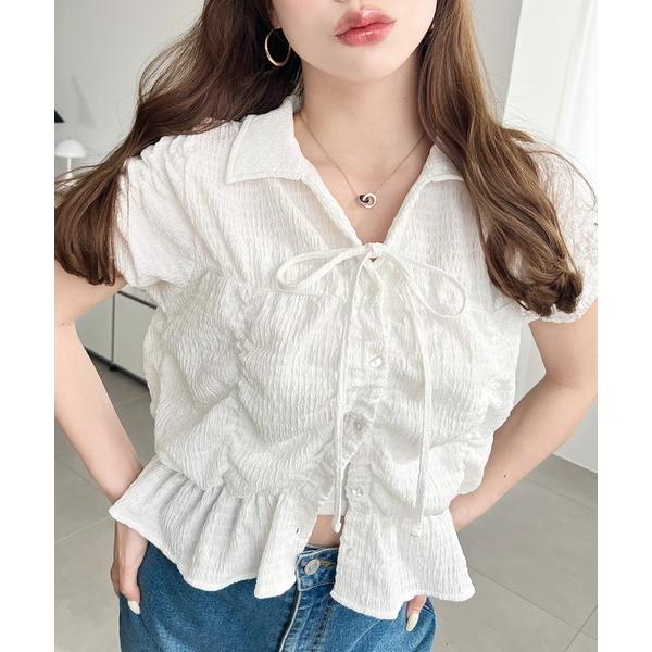 ZOZO問い合わせ番号:101799371ショップ:moment+，モーメントプラスブランド:moment+，モーメントプラス商品名:シャーリングスキッパーシャツカテゴリ:トップス>シャツ/ブラウスブランド品番:mt02563素材:本...