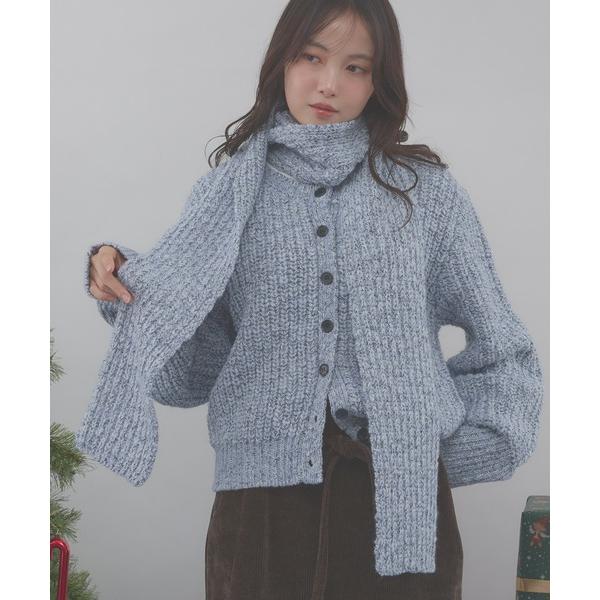 『タイムセール実施中』ZOZO問い合わせ番号:101799406ショップ:MUHET，ミュエータブランド:MUHET，ミュエータ商品名:melange knit set cardigan / メランジマフラーニットセットカーディガンカテゴリ...