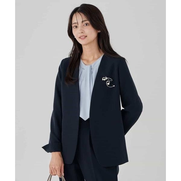 『タイムセール実施中』ZOZO問い合わせ番号:101830798ショップ:a.v.v，アー・ヴェ・ヴェブランド:a.v.v，アーヴェヴェ商品名:【洗える/ストレッチ/セットアップ対応】ダブルクロスVネックノーカラージャケットカテゴリ:フォー...