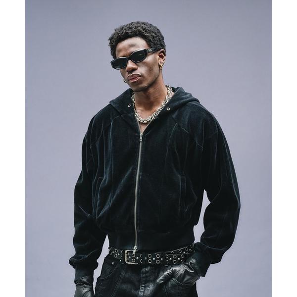 『セール実施中』ZOZO問い合わせ番号:101831039ショップ:FTW，エフティーダブリューブランド:ANDER HUNK，アンダーハンク商品名:Velours Short Zip-up Parker / ベロアショートジップアップパー...