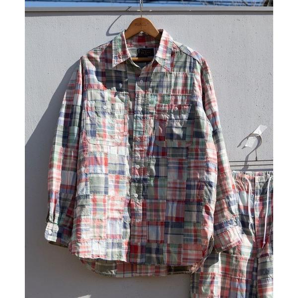 ZOZO問い合わせ番号:101831201ショップ:BEAMS MEN，ビームス メンブランド:BEAMS PLUS，ビームスプラス商品名:WORK Patchwork Madrasカテゴリ:トップス>シャツ/ブラウスブランド品番:3...