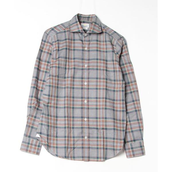 『セール実施中』参考価格：38，500円発売時期：2024年11月コンディション：A（使用感なし）数回使用した程度で使用感が感じられないアイテム参考商品名：【別注】GIANNETTO / コットン グレー×ブラウンチェック ワイドカラーシャ...