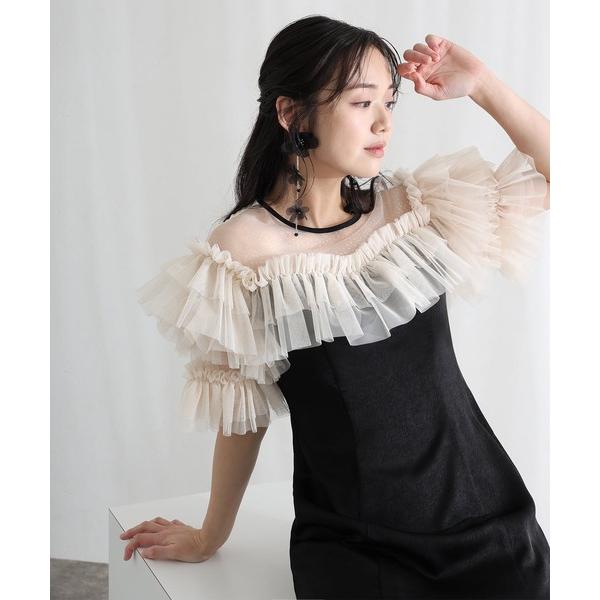 『タイムセール実施中』ZOZO問い合わせ番号:101894383ショップ:PourVous，プールヴーブランド:PourVous，プールヴー商品名:ミモレ丈＆袖あり フォーマル ヴィンテージ風サテン背面ゴムクラシカルラメドットセレモニー 結...