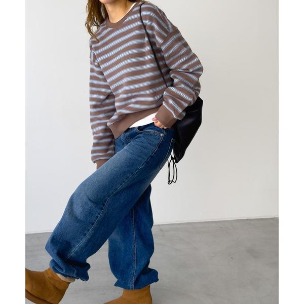 『セール実施中』ZOZO問い合わせ番号:101894475ショップ:CANAL JEAN，キャナルジーンブランド:CANAL JEAN，キャナルジーン，El mar，エルマール商品名:El mar　ボーダークルーネックトレーナーカテゴリ:ト...