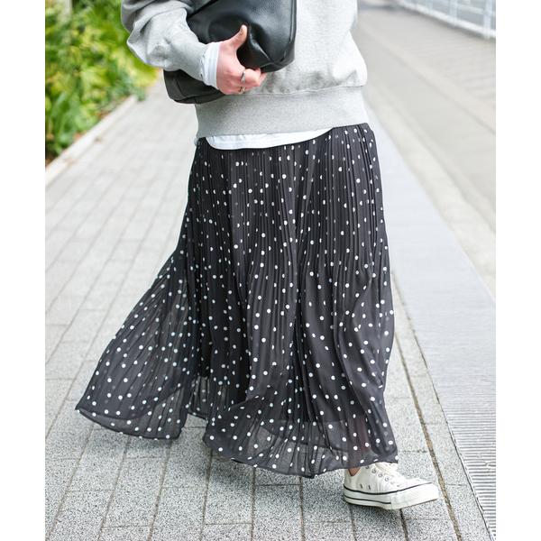 ZOZO問い合わせ番号:101896096ショップ:Spick &amp; Span，スピック アンド スパンブランド:Spick &amp; Span，スピックアンドスパン商品名:《WEB限定 / 追加》ドットプリーツイージースカートカテ...