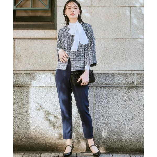 ZOZO問い合わせ番号:101896526ショップ:nissen，ニッセンブランド:nissen，ニッセン商品名:【入学式・卒業式・フォーマル】カットツイードノーカラーデザインジャケット＋ストレッチパンツスーツ＜大きいサイズ有＞カテゴリ:フ...