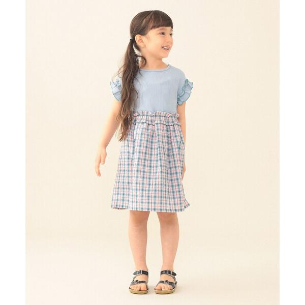 ZOZO問い合わせ番号:101928383ショップ:BEAMS HEART，ビームスハートブランド:BEAMS mini，ビームスミニ商品名:ワッフル 切り替え ワンピース 2026SS（90〜140cm）カテゴリ:ワンピース/ドレス&gt...