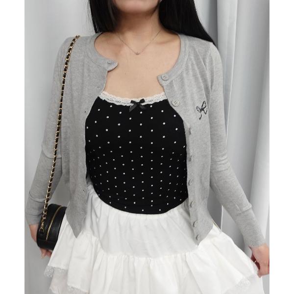 『タイムセール実施中』ZOZO問い合わせ番号:101929054ショップ:CORNERS，コーナーズブランド:Lots of Love，ロッツオブラブ，CORNERS，コーナーズ商品名:【2026SS】リボン刺繍ニットカーディガンカテゴリ:...