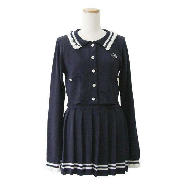 ZOZO問い合わせ番号:101930019ショップ:夢展望（YUMETENBO），ユメテンボウブランド:DearMyLoveRose，ディアマイラブローズ，夢展望，ユメテンボウ商品名:襟付きニットプリーツミニセットアップ【大きいサイズ有り】...