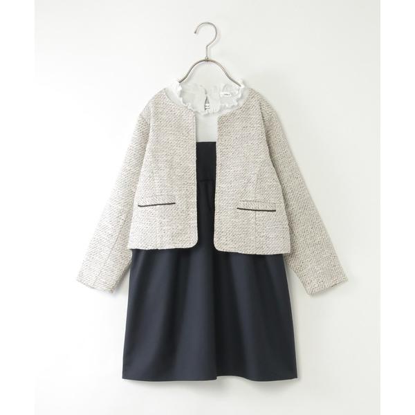 『セール実施中』ZOZO問い合わせ番号:101930402ショップ:ikka LOUNGE，イッカラウンジブランド:ikka，イッカ商品名:【親子コーデ】ツイード風ジャケットワンピースセット（120~150cm）カテゴリ:フォーマルスーツ/...