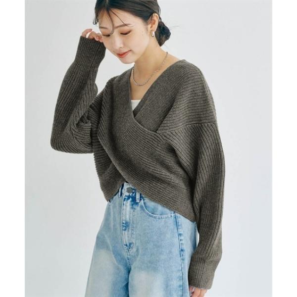 『タイムセール実施中』ZOZO問い合わせ番号:101930407ショップ:nissen，ニッセンブランド:nissen，ニッセン商品名:クロスデザインリブニットカテゴリ:トップス>ニット/セーターブランド品番:BOY0726A0015...