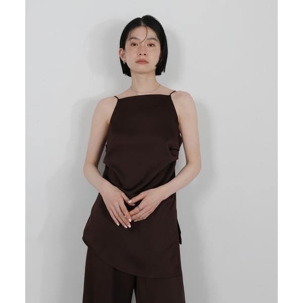 ZOZO問い合わせ番号:101930675ショップ:select MOCA，セレクトモカブランド:select MOCA，セレクトモカ商品名:サイドスリットアシンメトリーサテンキャミソール【セットアップ対応/手洗い可】カテゴリ:トップス&g...