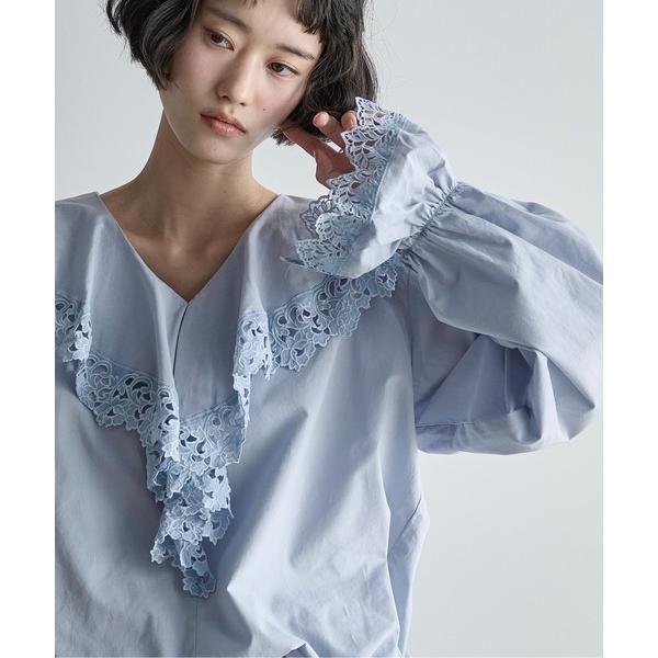 『タイムセール実施中』ZOZO問い合わせ番号:101930729ショップ:Auntie Rosa，アンティローザブランド:THE YOn，ザヨン商品名:ラッフルカラーコットンレースシャツカテゴリ:トップス>シャツ/ブラウスブランド品番...