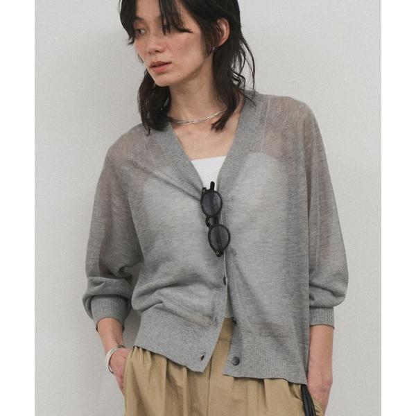 ZOZO問い合わせ番号:101930961ショップ:ADAM ET ROPE'，アダムエロペブランド:SALON adam et rope'，サロン アダム エ ロペ商品名:ブライトラメVネックシアーカーディガン / UV対策・冷房対策カテ...