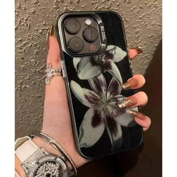 『タイムセール実施中』ZOZO問い合わせ番号:101963606ショップ:Vini，ヴィニブランド:Vini，ヴィニ商品名:ユリの花プリント グランジ風スマホケース iPhone14 iPhone15 iPhone16 iPhone17カテ...