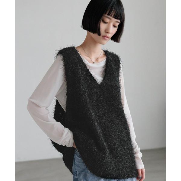 『タイムセール実施中』ZOZO問い合わせ番号:101963618ショップ:LOWRYS FARM，ローリーズファームブランド:LOWRYS FARM，ローリーズファーム商品名:チュールシャギーベスト　638101カテゴリ:トップス>ベ...